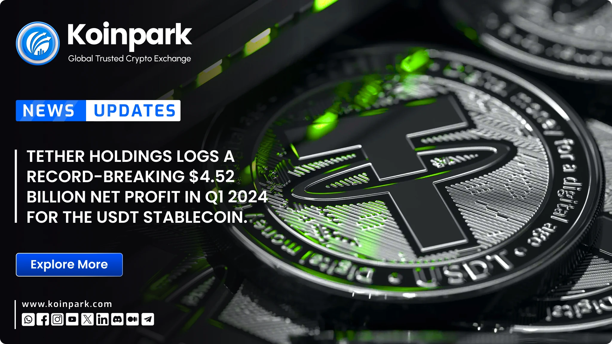 Tether Holdings logs a record-breaking $4.52 billion net profit in Q1 2024 Tether Holdings logs a record-breaking $4.52 billion net profit in Q1 2024